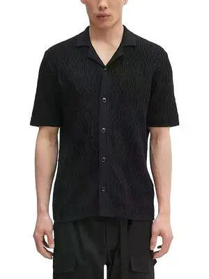 SAMSOE SAMSOE Textured Short-sleeve Shirt - Black