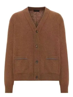 ROBERTO COLLINA Wool Buttoned Cardigan - Brown