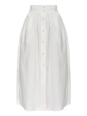 Posse Button-front Maxi Skirt - White