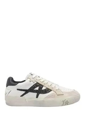 Ash Moonlight Glitter-logo Leather Sneakers - White