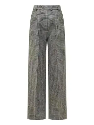 DES_PHEMMES Check Pleated Trousers - Grey