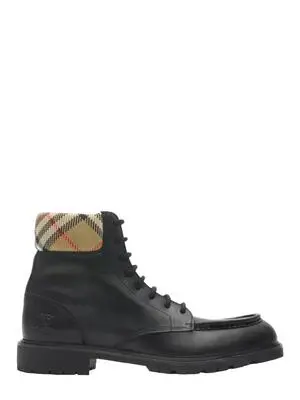 Burberry Combat Leather Boots - Brown