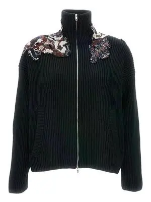 DURAZZI MILANO Ribbed Appliqué Jacket - Black