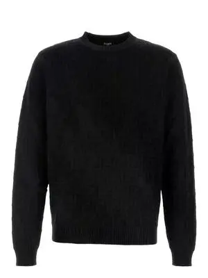 Fendi Ff-pattern Cotton Sweater - Black