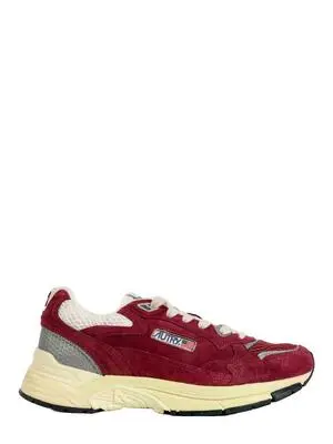 AUTRY Suede-panel Mesh-upper Sneakers - Red