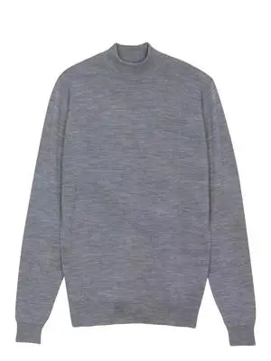 John Smedley High-neck Merino Wool Sweater - Grey