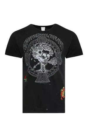 MadeWorn Skull-rose Patched T-shirt - Black