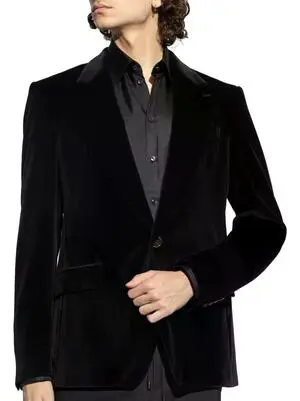 Dolce & Gabbana Velvet Notched-lapel Blazer - Black