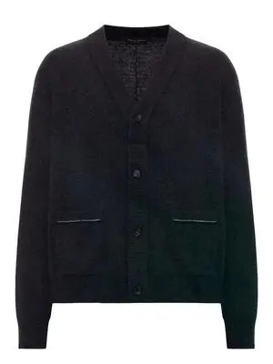 ROBERTO COLLINA Wool V-neck Cardigan - Black