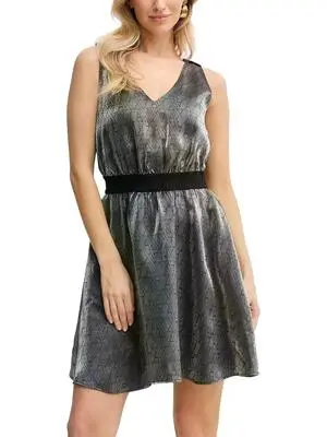 ARMANI EXCHANGE Logo-Print V-Neck Mini Dress