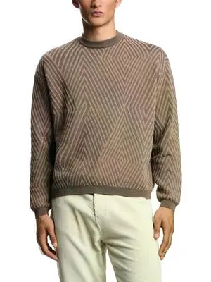 Emporio Armani Geometric-pattern Sweater - Brown