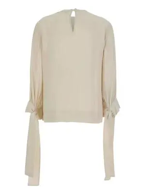 TELA Balloon-Sleeve Tie-Cuff Blouse