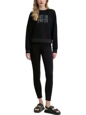Armani Exchange Ribbed Crew-neck Sweatshirt - Black