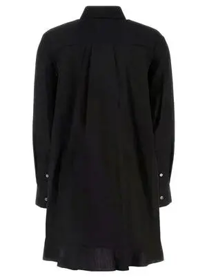 Sacai Poplin Shirt Dress - Black