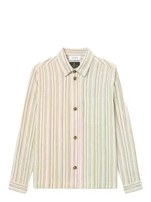 LES DEUX Stripe Long-sleeve Shirt Jacket - Neutrals