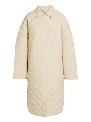 TOTEME Oversized Quilted Shell Coat - Beige