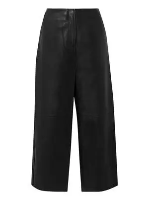 TOTEME Paneled Wide-leg Leather Pants - Black