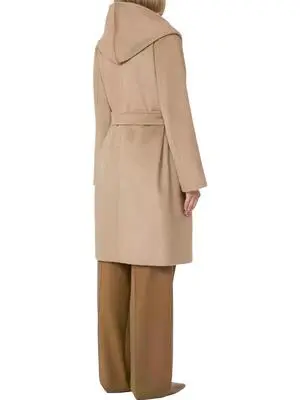 Max Mara Hooded Belted Coat - Brown