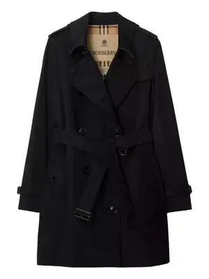 Burberry Belted Double-breasted Trench Coat - Black