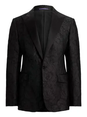 Ralph Lauren Purple Label Paisley-jacquard Single-breasted Blazer - Black