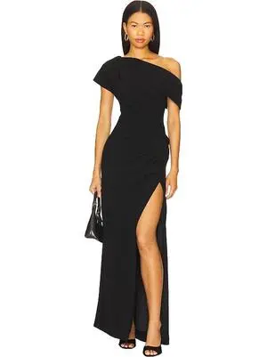 Simkhai Kally Draped Midi Dress - Black