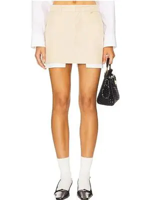 We11Done Tuck-detail Mini Skirt - Beige
