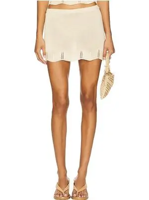 With Jéan Camille Knit Mini Skirt - Beige