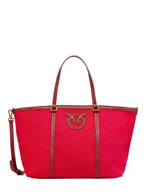 Pinko Logo-plaque Medium Shopper Tote Bag - Red