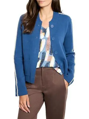 NIC+ZOE Knit Bomber Jacket - Ocean