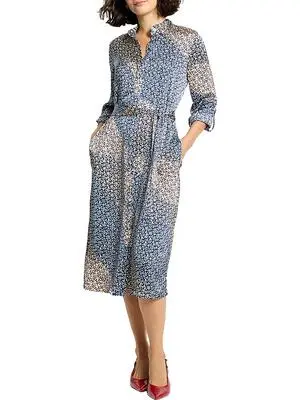 NIC+ZOE Blair Monogram Mix Shirtdress - Blue Multi