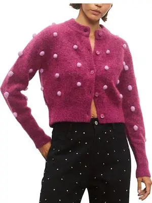 ALEMAIS Elia Cropped Cardigan - Mulberry