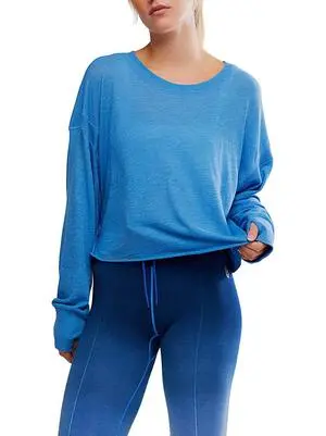 Free People Layered Long Sleeve Top - Light Cobalt