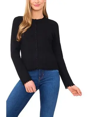 CECE DUPRAZ Button Front Sweater Rich Black