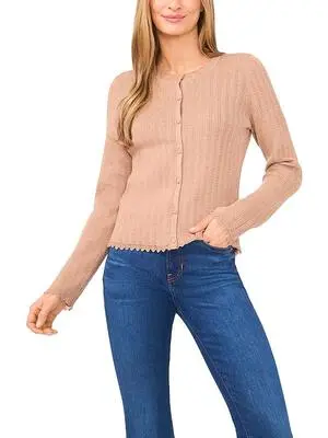 CECE DUPRAZ Button Front Sweater Safari