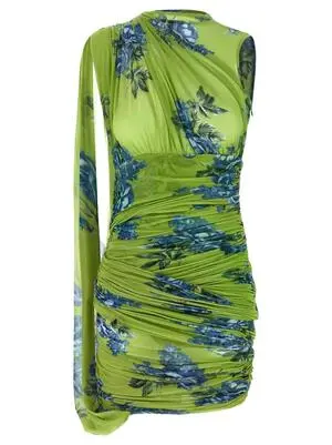 Magda Butrym Floral-print Draped Mini Dress - Green