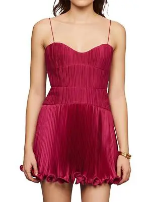 AMUR Cami Plisse Mini Dress - Berry Blush