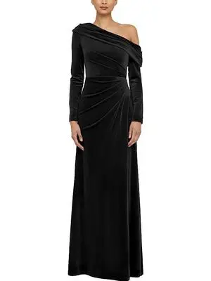 Theia Katniss One-shoulder Gown - Black