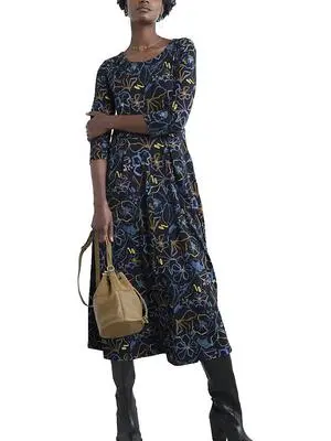 SEASALT CORNWALL Veronica Midi Dress - Drawn Floral Maritime