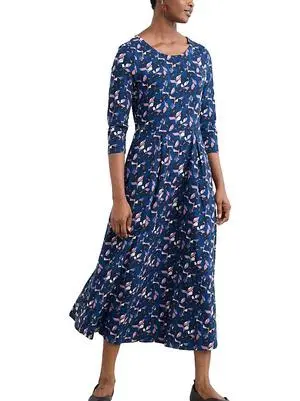 SEASALT CORNWALL Veronica Midi Dress - Macro Flower Marine