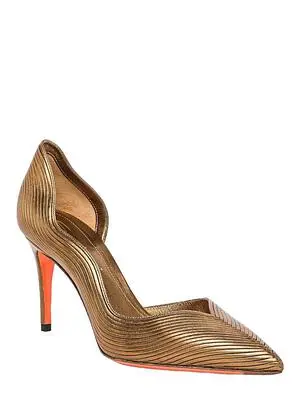 Santoni Leather High-heel Pumps - Gold