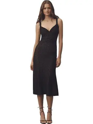 Bardot Alegra Sleeveless V-neck Stretch Lace Midi Dress - Black
