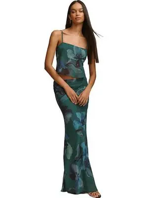 MARE MARE Sleeveless Chiffon Cami & Maxi Skirt Set - Green Print