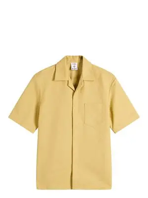 Casablanca Cotton Jacquard Short Sleeve Monogram Shirt Yellow