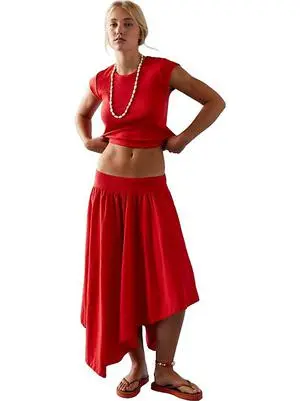 Free People Free People Annette Tee Skirt Set Poppy Red