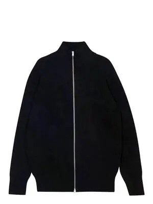John Smedley Mallam Ribbed Zip-up Sweater - Blue