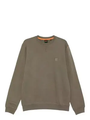 BOSS Logo-patch Crew-neck Sweater - Green