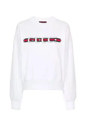 Gucci Web-print Cotton Sweatshirt - White