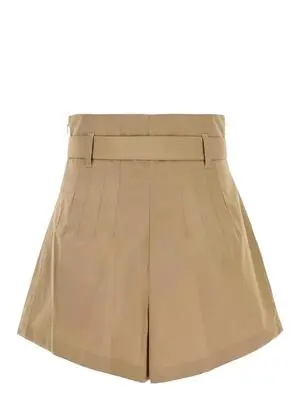 Prada Belted Pleated Shorts - Neutrals