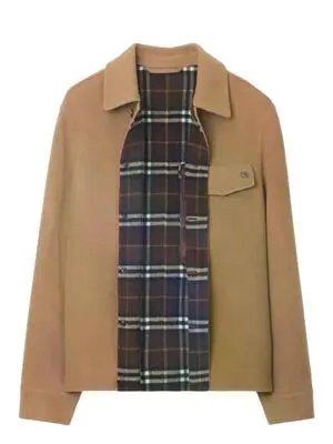 Burberry Button-closure Wool Overshirt - 8 Camel Brown/treacle Brown