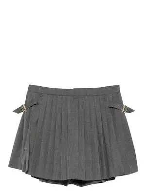 Sandro Pleated Skorts With Buckle Detail - Grey